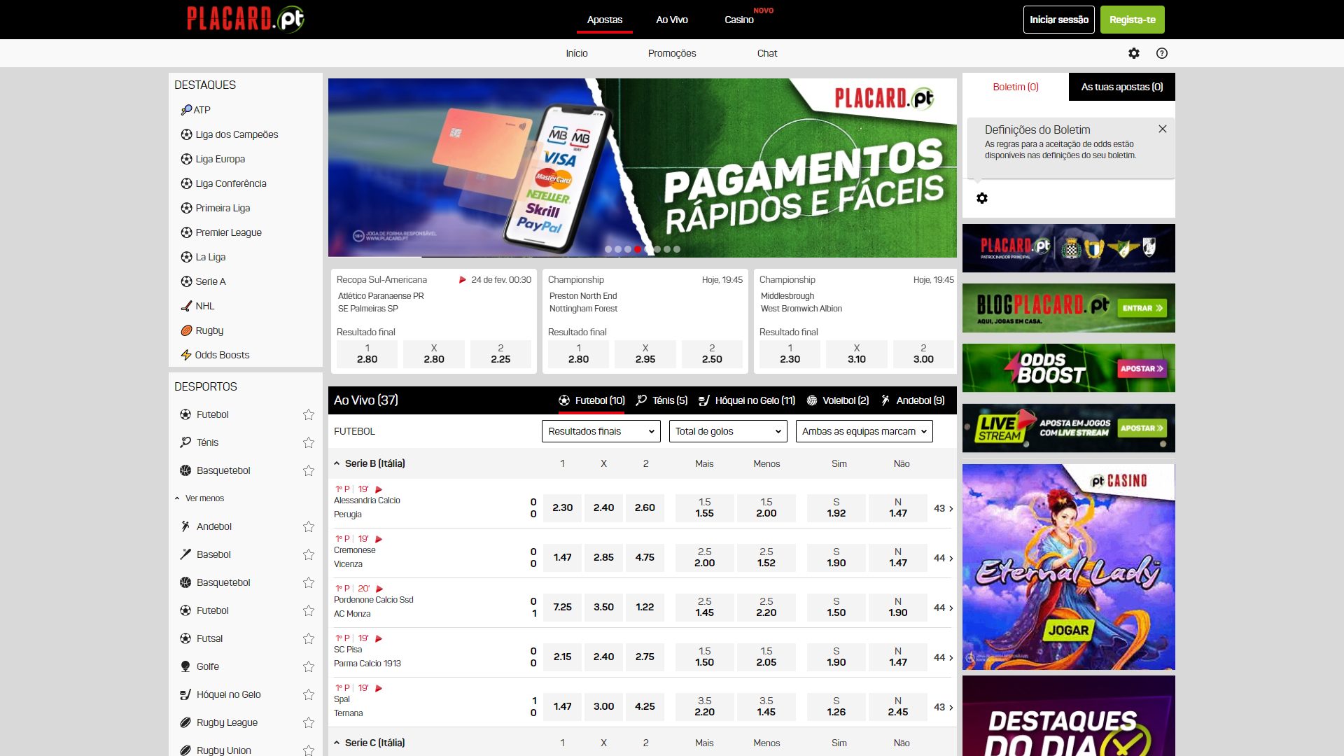 Placard.pt Análise - Odds Melhoradas E Muito Mais! - Apostas Combinadas ...