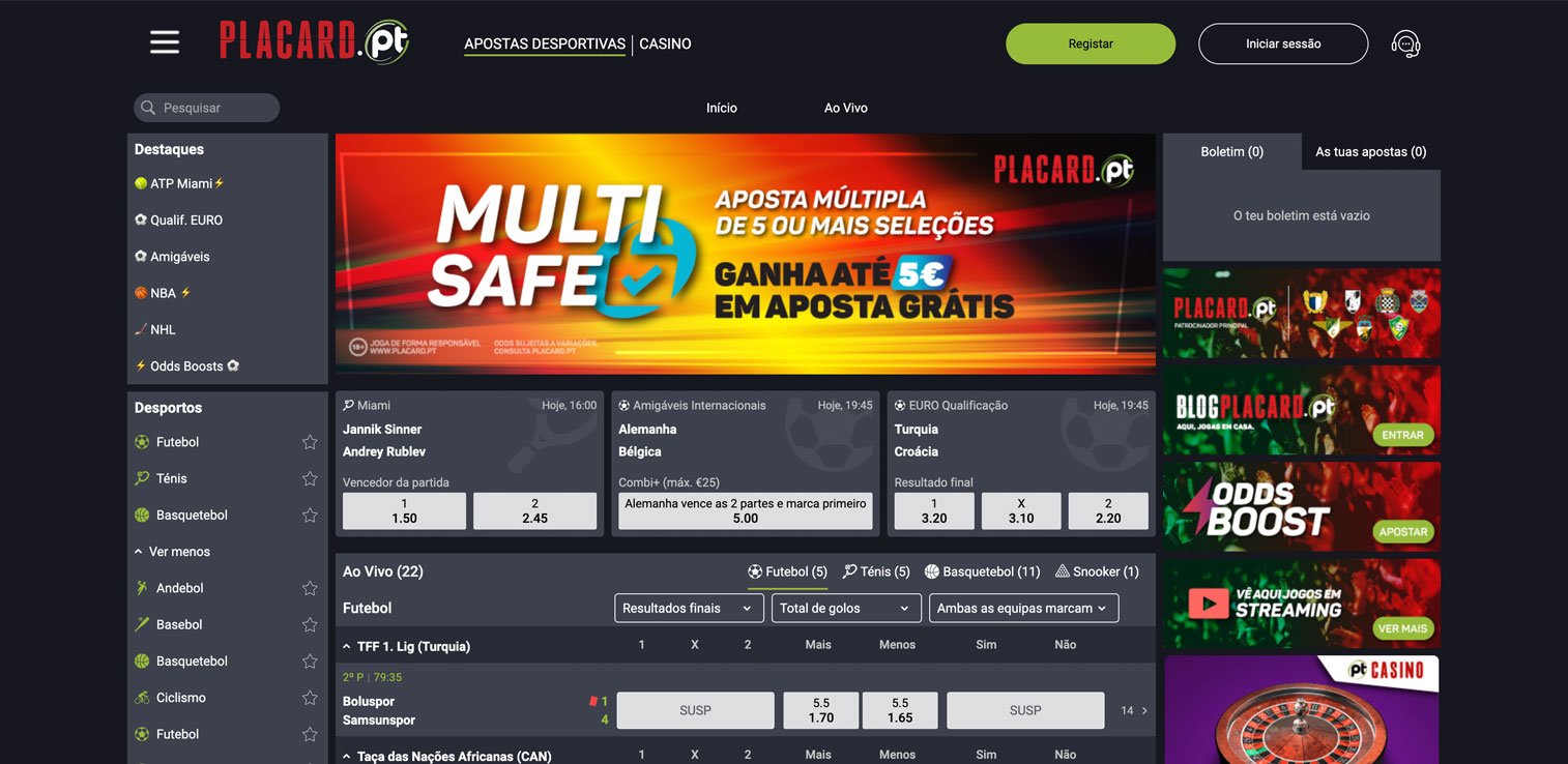 Placard.pt Análise - Odds Melhoradas E Muito Mais! - Apostas Combinadas ...